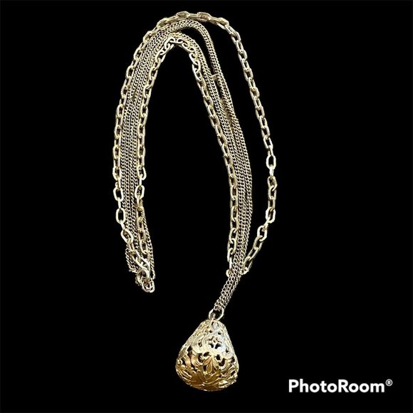 Jewelry | Vtg Art Nouveau Gold Tone Tear Filigree Repousse Tear Drop ...